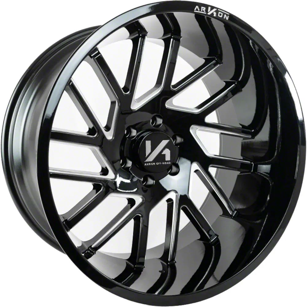 Arkon Off-Road Titan XD Mandela Gloss Black Milled 6-Lug 4-Wheel Kit ...