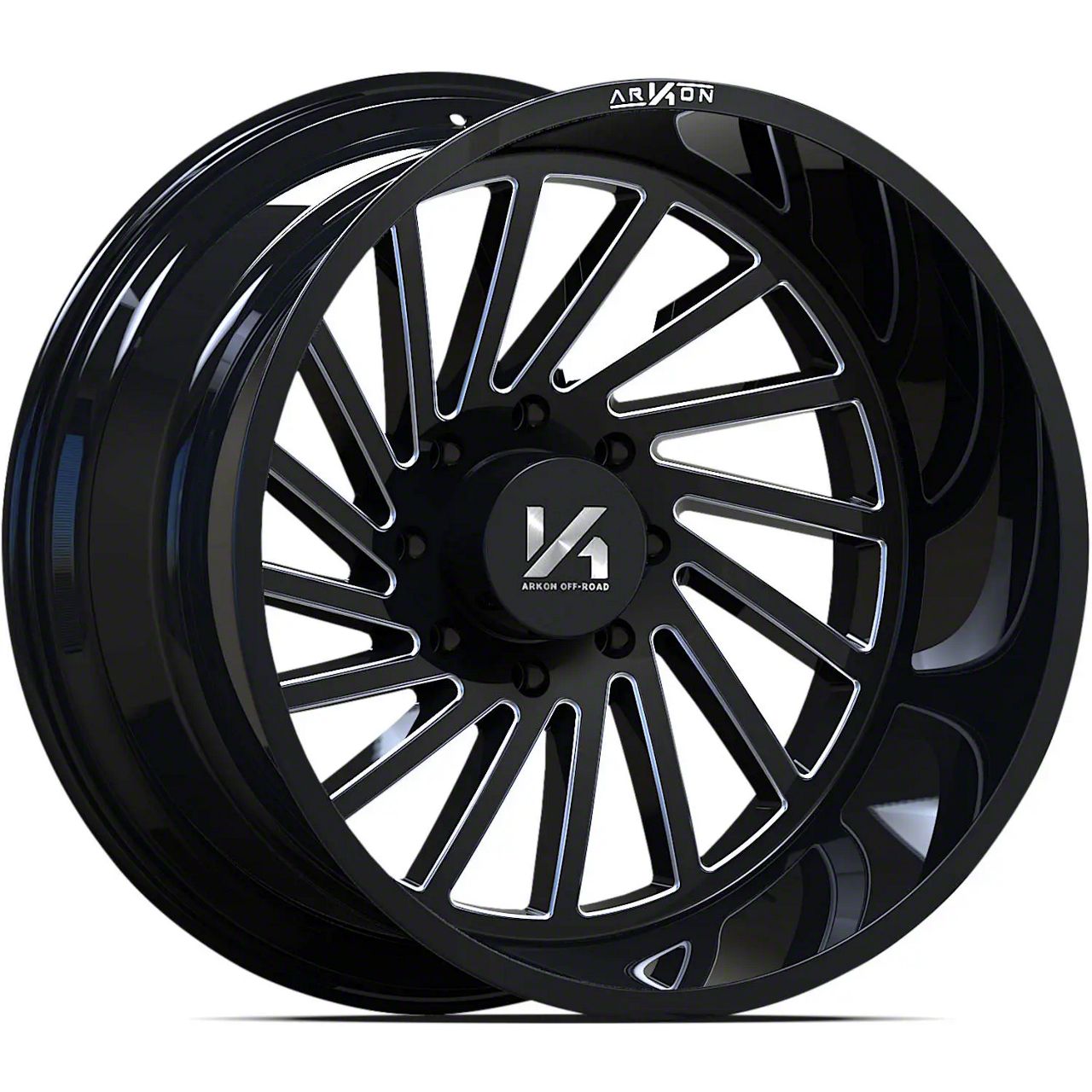 Arkon Off-Road Tundra Caesar Gloss Black with Milled Edges 6-Lug 4 ...