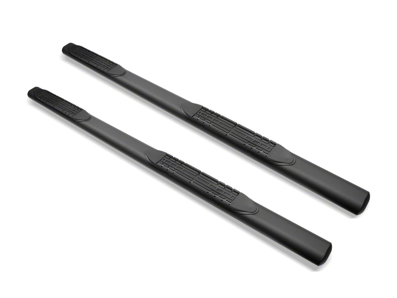 Titan 4-Inch Oval Side Step Bars; Matte Black (04-24 Titan Crew Cab ...