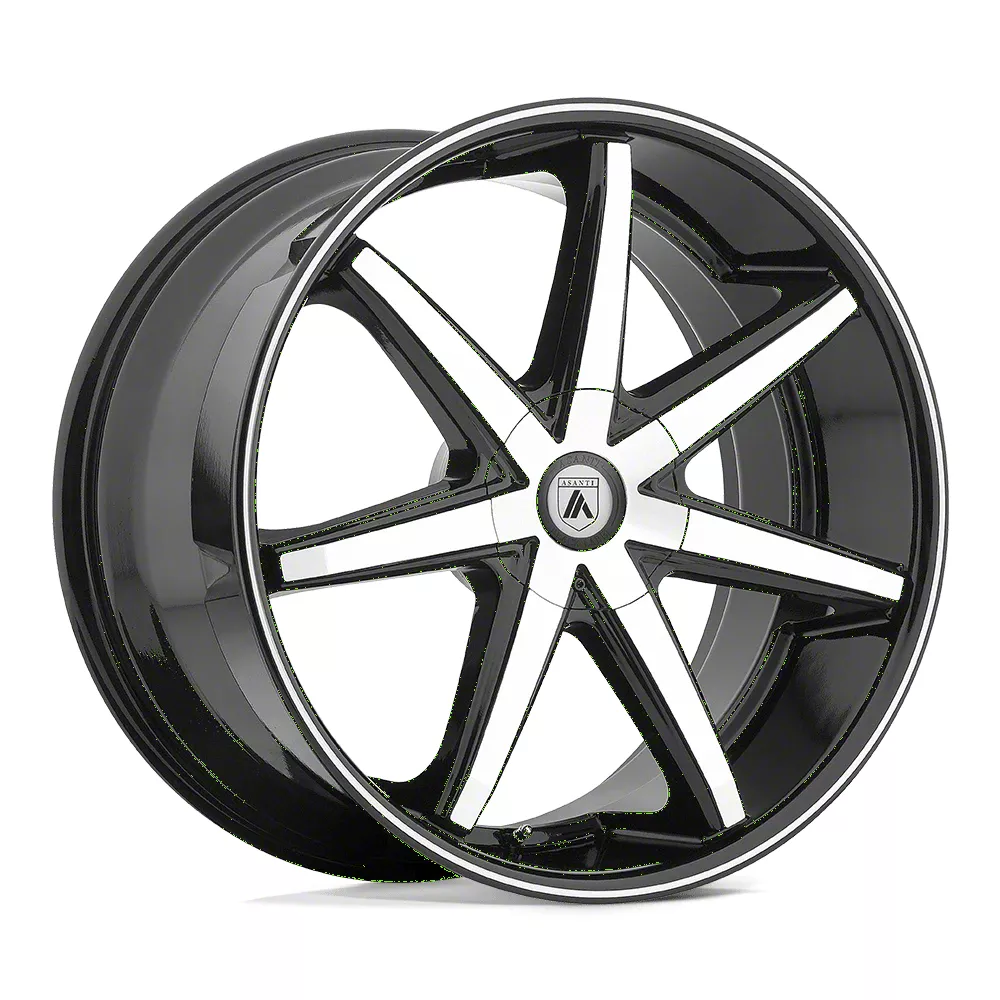 Asanti Jeep Wrangler ABL-9 Machined Face with Black Lip Wheel; 20x10 ...