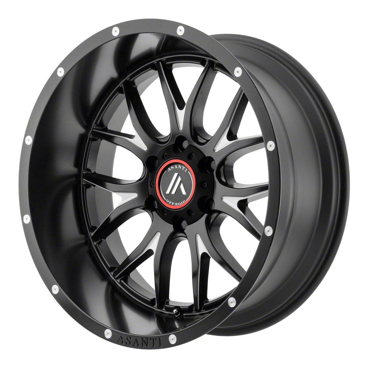 Asanti Titan Carbine Satin Black Milled 6-Lug Wheel; 20x9; 18mm Offset ...