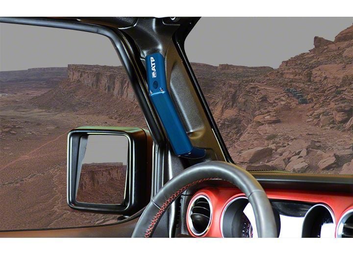 American Trail Products Jeep Wrangler Front Billet Grab Handles; Blue ...