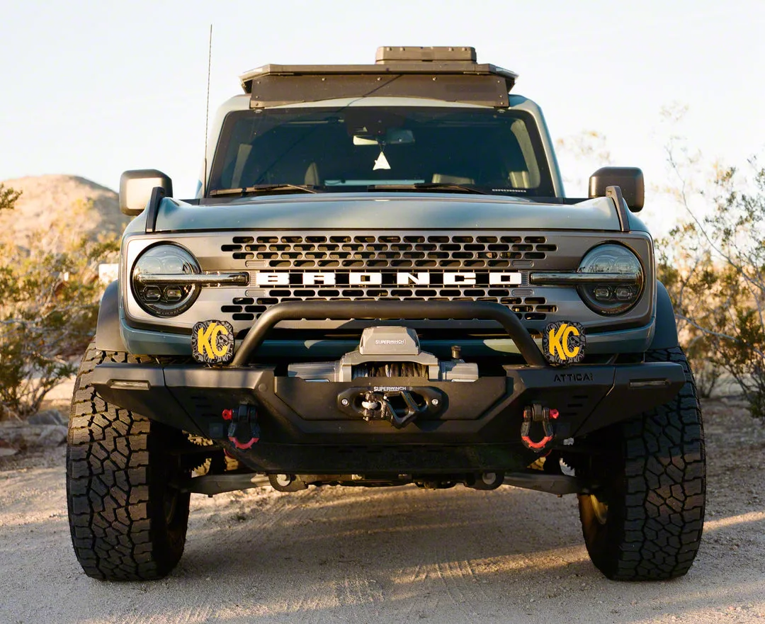 Attica 4x4 Bronco SOL Series Headlights; Black Housing; Clear Lens ...