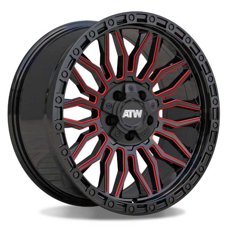ATW Off-Road Wheels Jeep Cherokee Nile Gloss Black with Red Milled ...