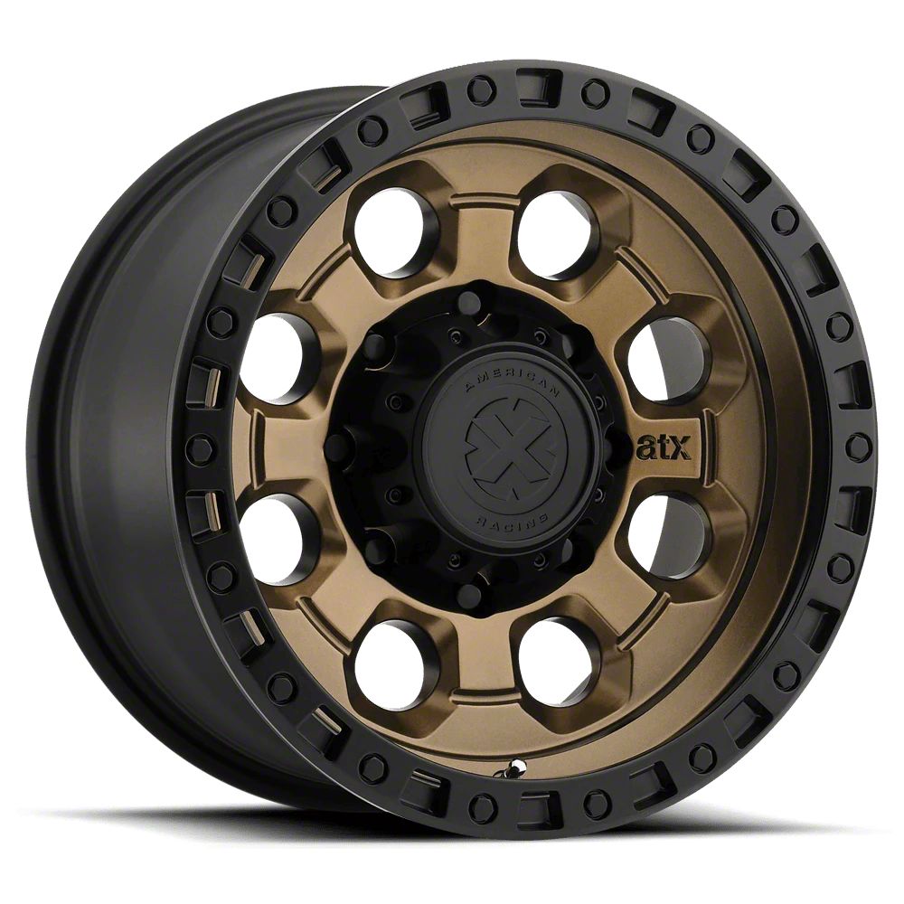 ATX Series Jeep Wrangler AX201 Matte Bronze with Black Lip Wheel; 17x9 ...