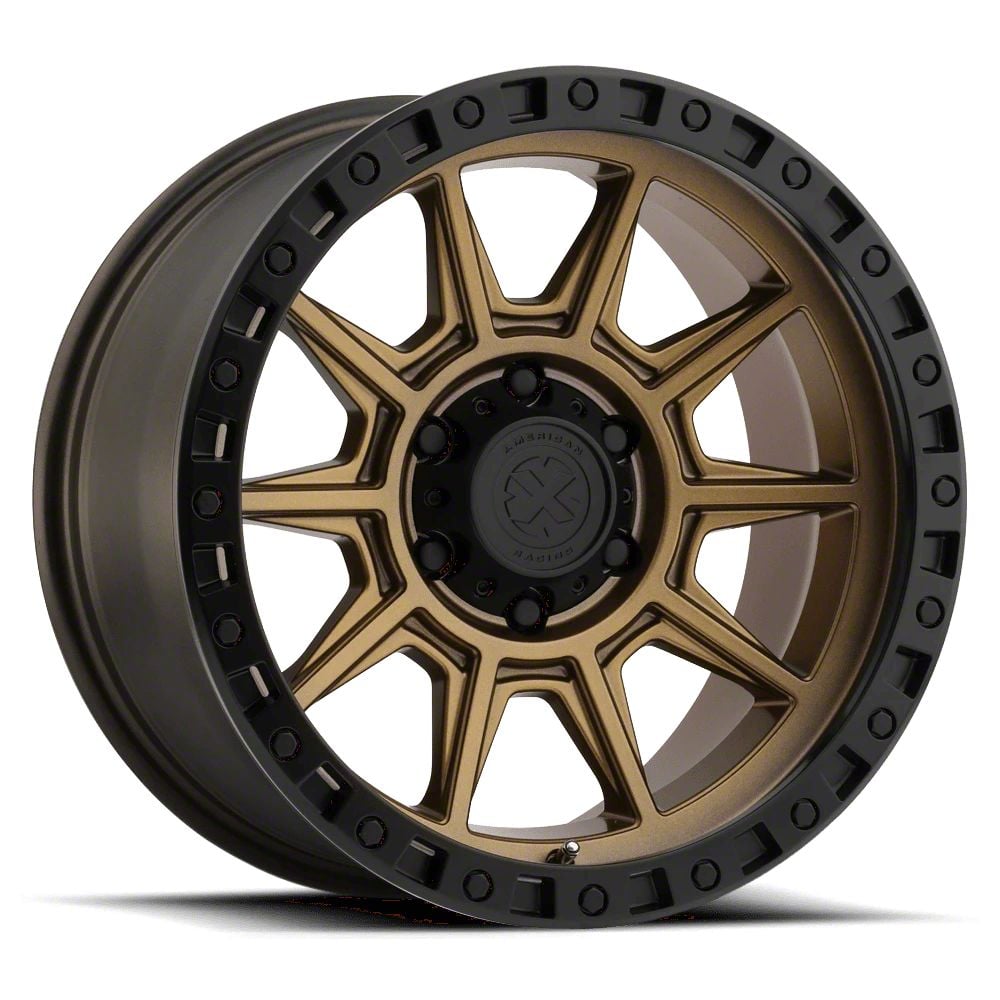 ATX Series Jeep Wrangler AX202 Matte Bronze with Black Lip Wheel; 17x9 ...