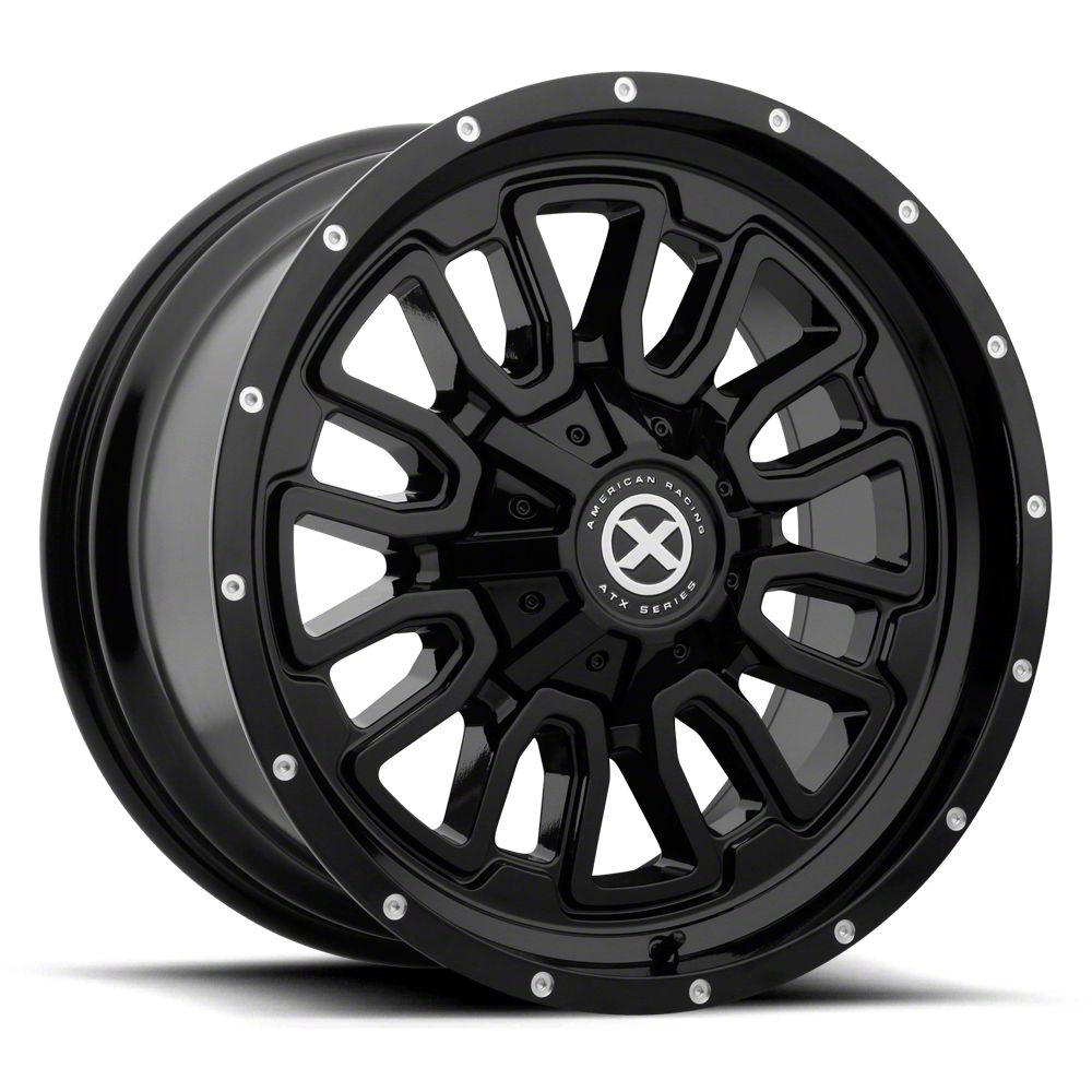 ATX Series Jeep Wrangler AX203 Gloss Black Wheel; 17x8; 0mm Offset ...