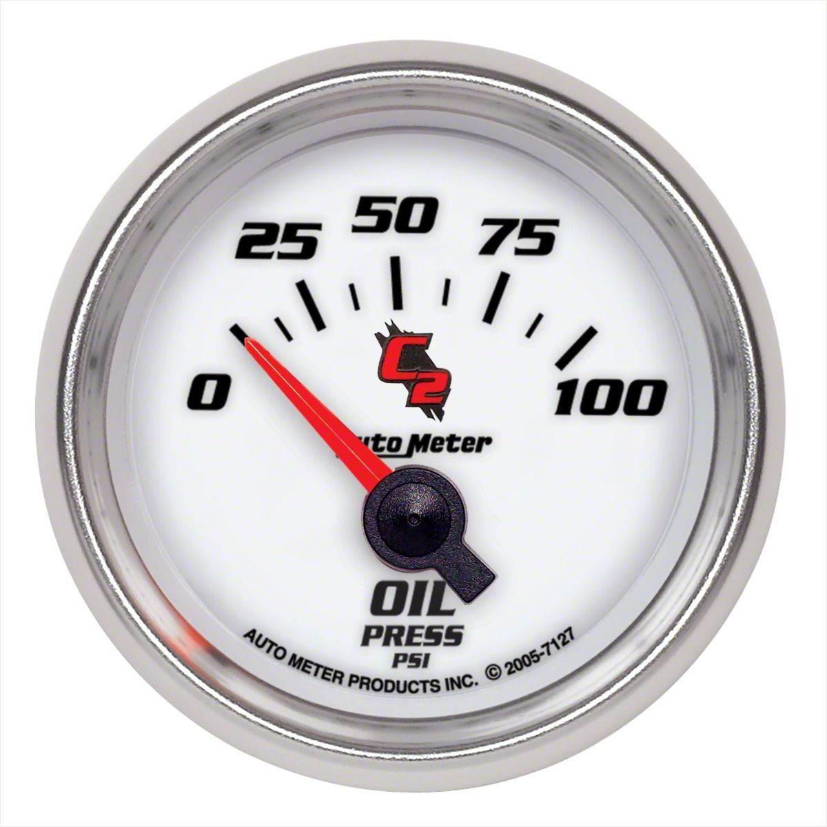 Auto Meter Bronco C2 Series 2-1/16-Inch Oil Pressure Gauge; 0-100 PSI ...