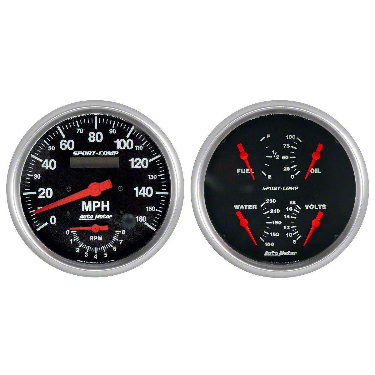 Auto Meter Bronco Sport-Comp Series 5-Inch Quad and Tachometer ...