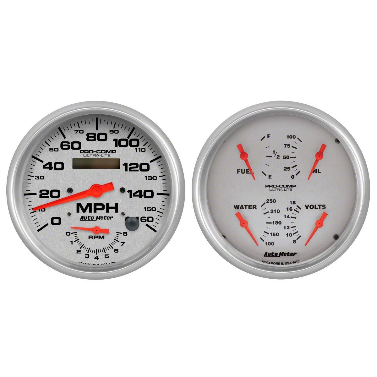 Auto Meter Bronco Sport Ultra-Lite Series 5-Inch Quad and Tachometer ...