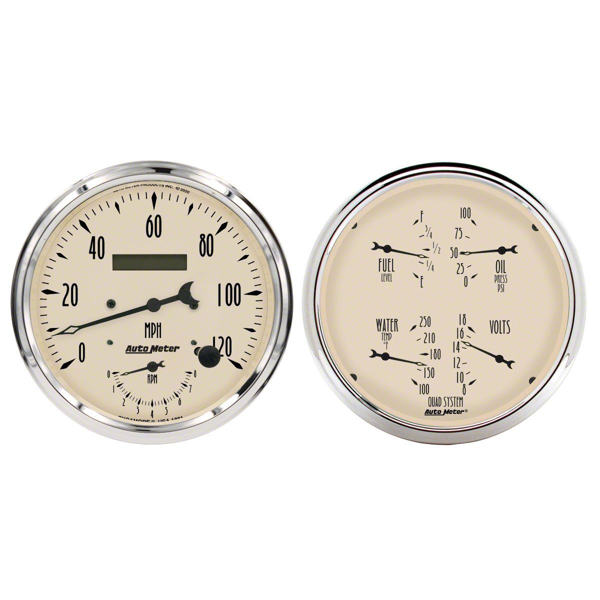 Auto Meter Jeep Wrangler Antique Beige Series 5-Inch Quad and ...