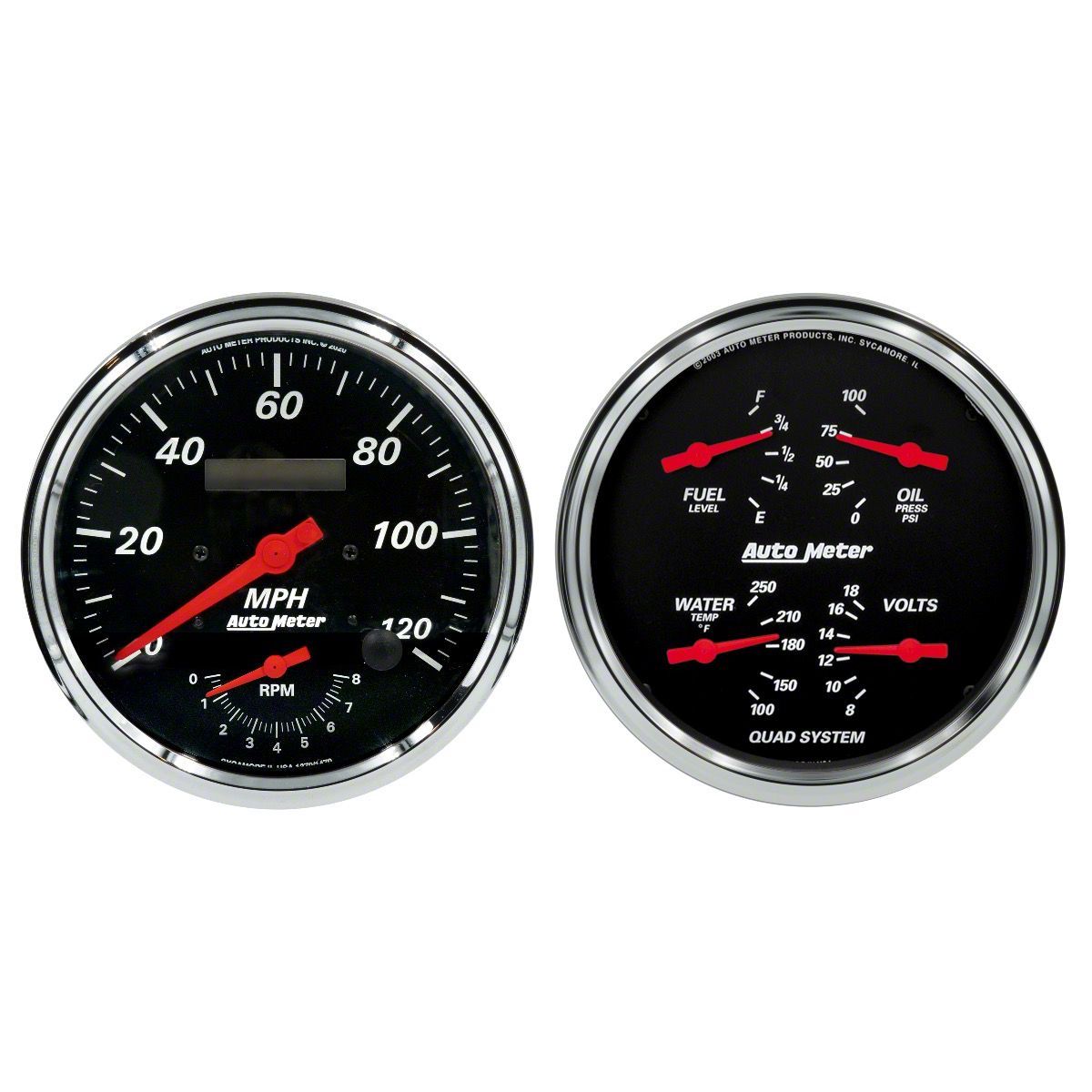Auto Meter Jeep Wrangler Designer Black Series 5-Inch Quad and ...