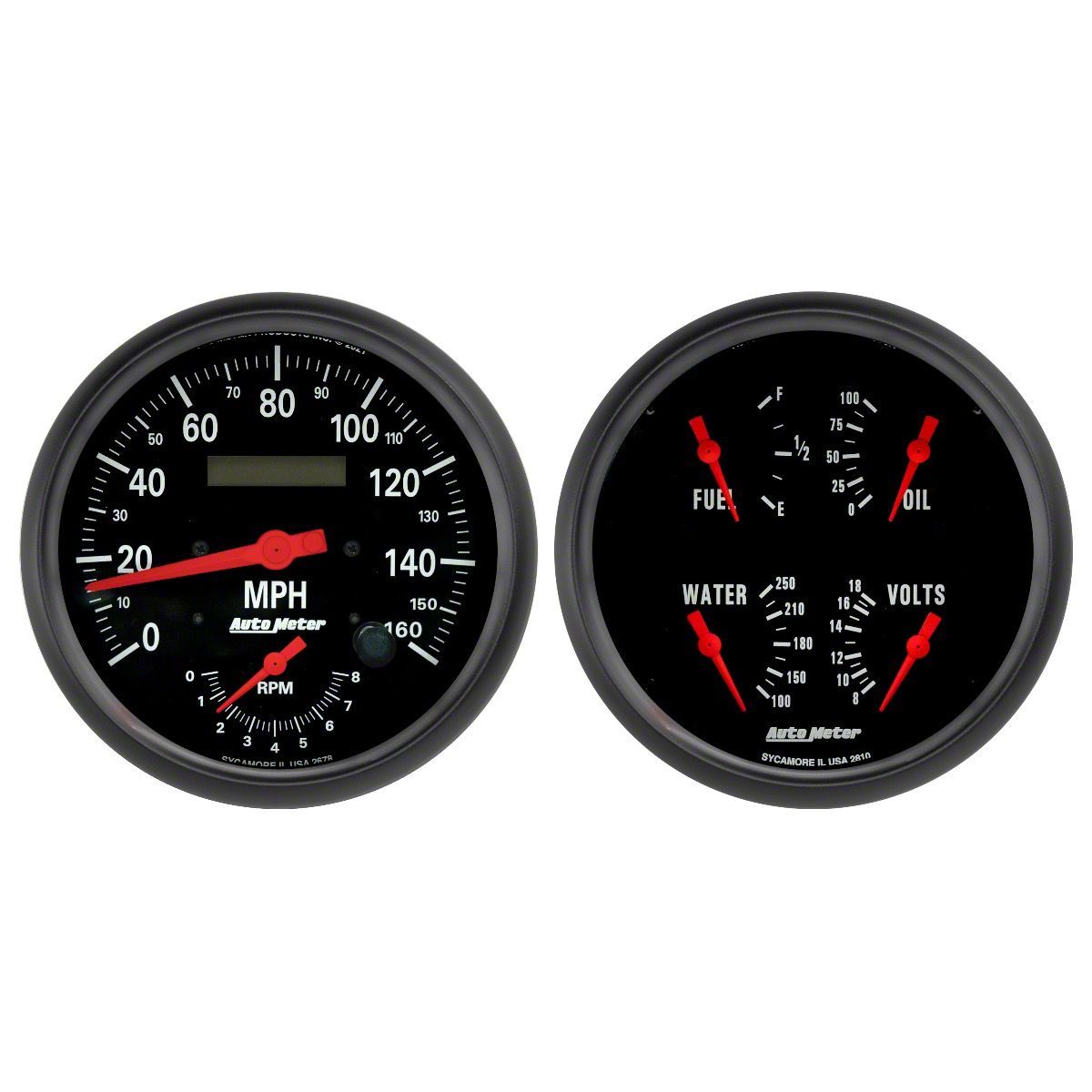 Auto Meter Jeep Wrangler Z-Series 5-Inch Quad and Tachometer ...