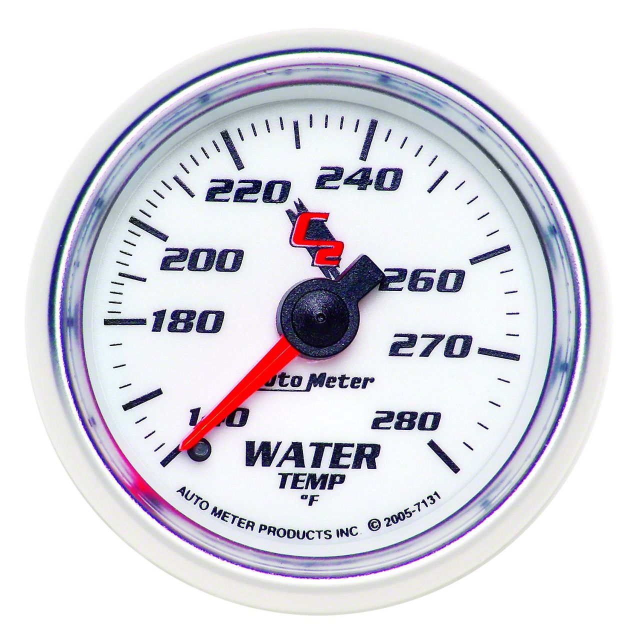 Auto Meter Tacoma C2 Series 2-1/16-Inch Water Temperature Gauge; 140-280 Fahrenheit; Mechanical ...