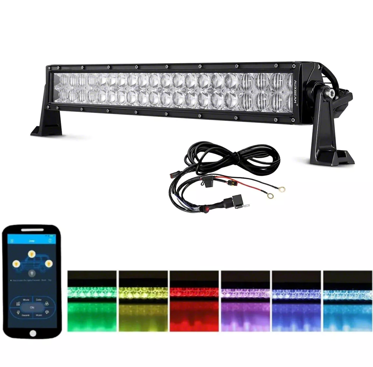 Frontier 22-Inch V-Series RGB Curved LED Light Bar (Universal; Some ...