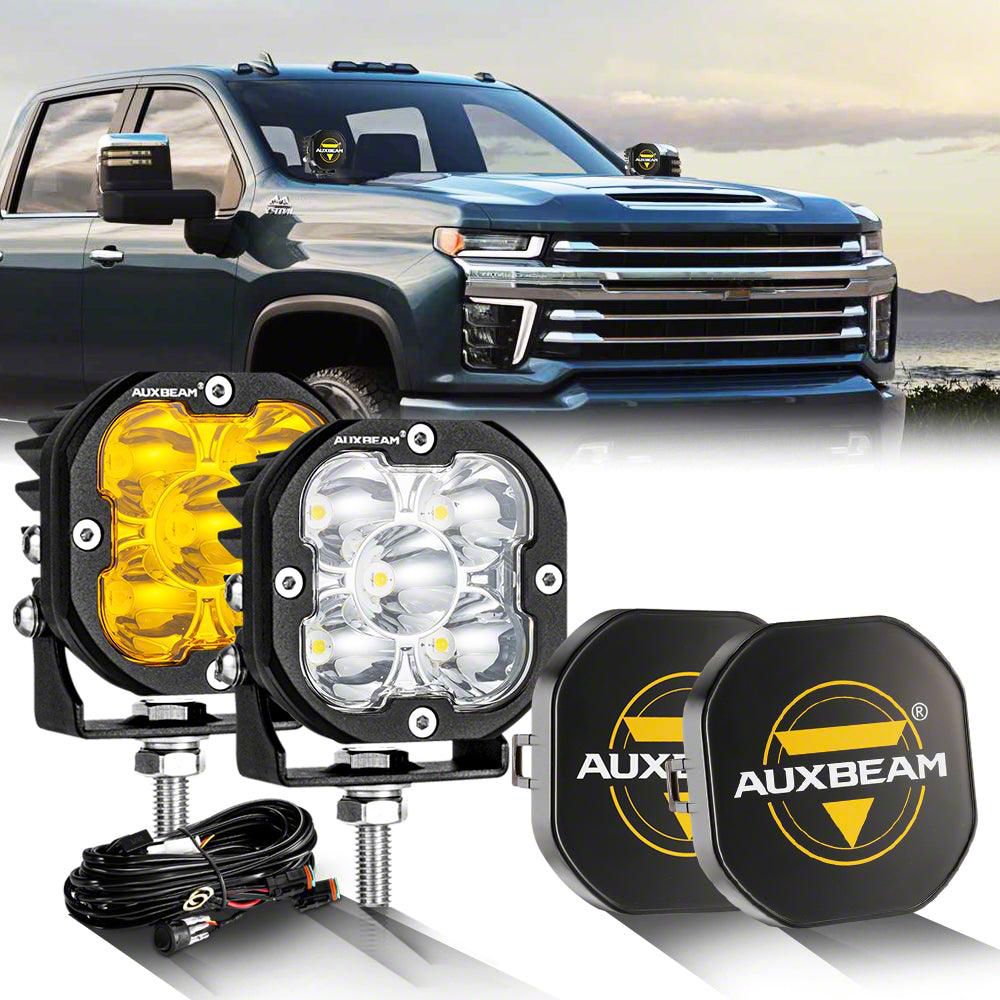 Auxbeam Jeep Gladiator XP-ULTRA Series 3-Inch LED Pod Lights with Black ...