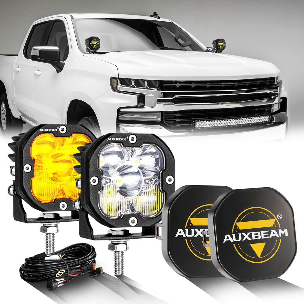 Auxbeam Jeep Wrangler XP-ULTRA Series 3-Inch LED Pod Lights with Black ...