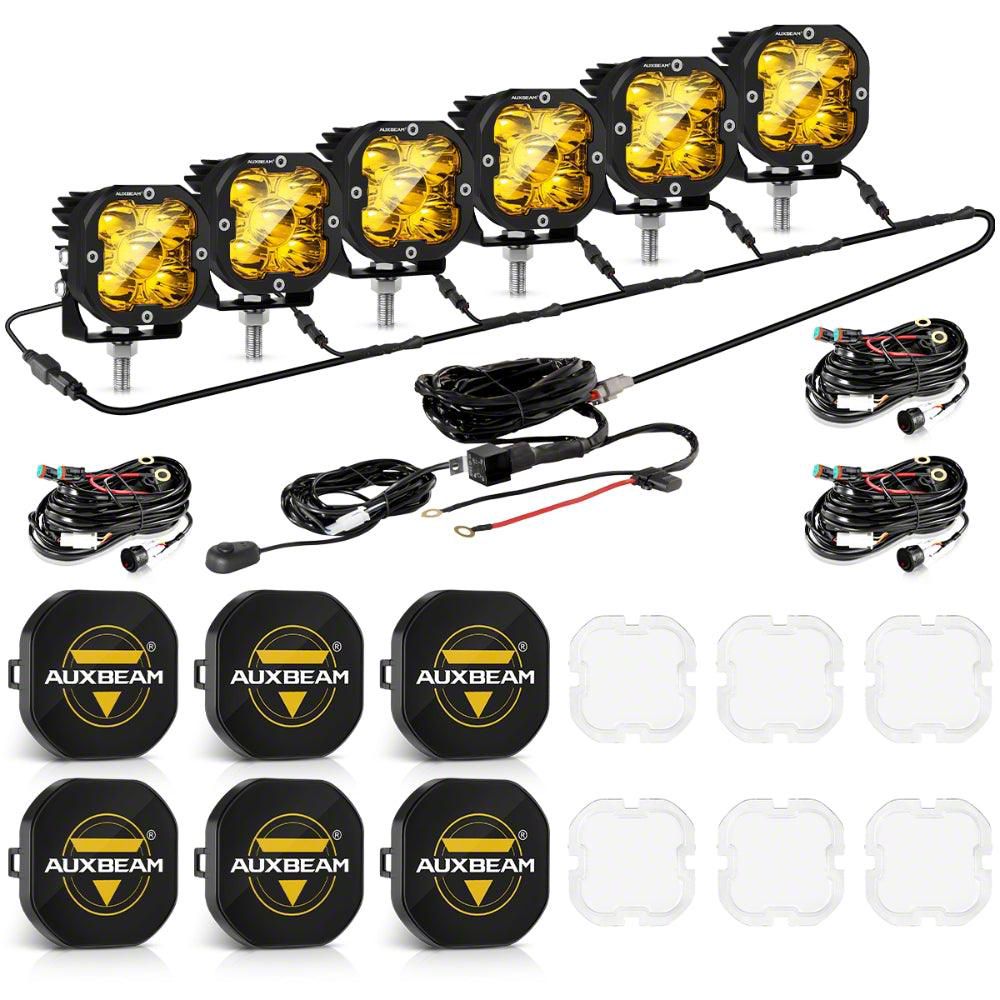 Auxbeam Jeep Wrangler XP-ULTRA Series 3-Inch LED Pod Lights with 6-Pod ...