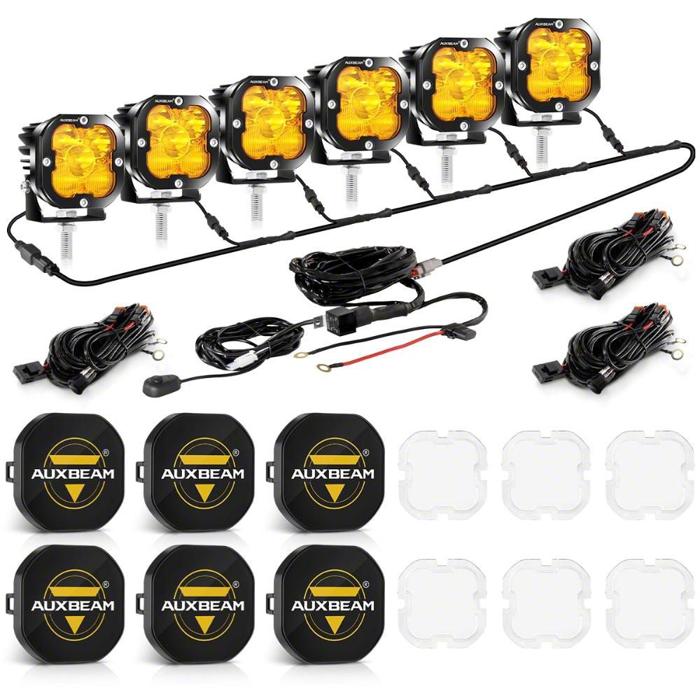 Auxbeam Jeep Wrangler XP-ULTRA Series 3-Inch LED Pod Lights with 6-Pod ...