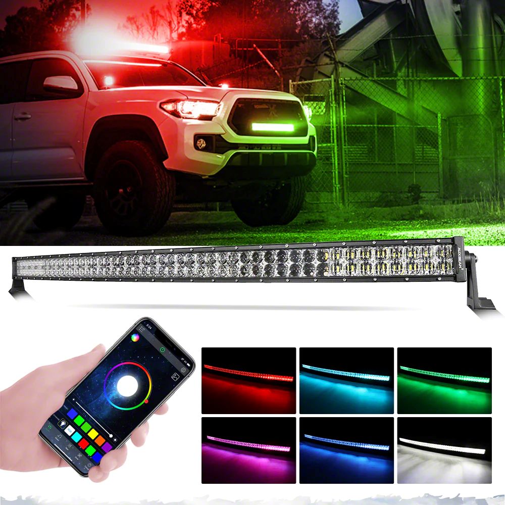 Titan 52-Inch V-Series RGB Curved LED Light Bar (Universal; Some ...