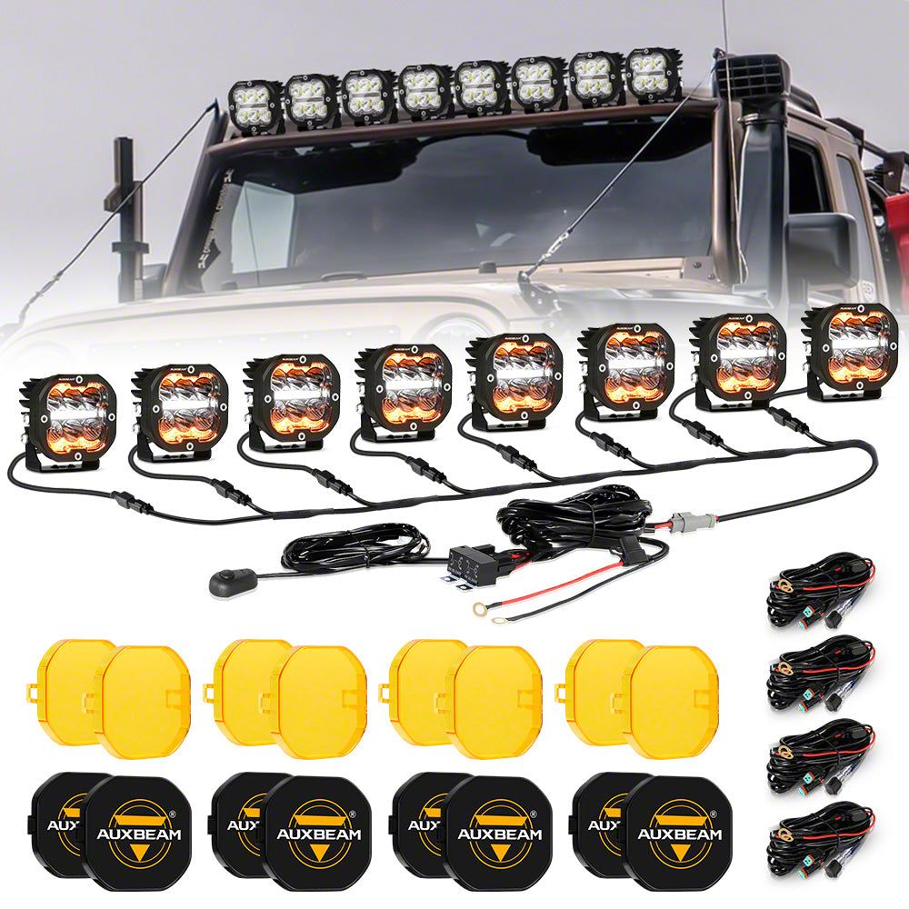 Auxbeam Tundra XP-ULTRA Series 3-Inch White DRL and Amber Turn Signal ...