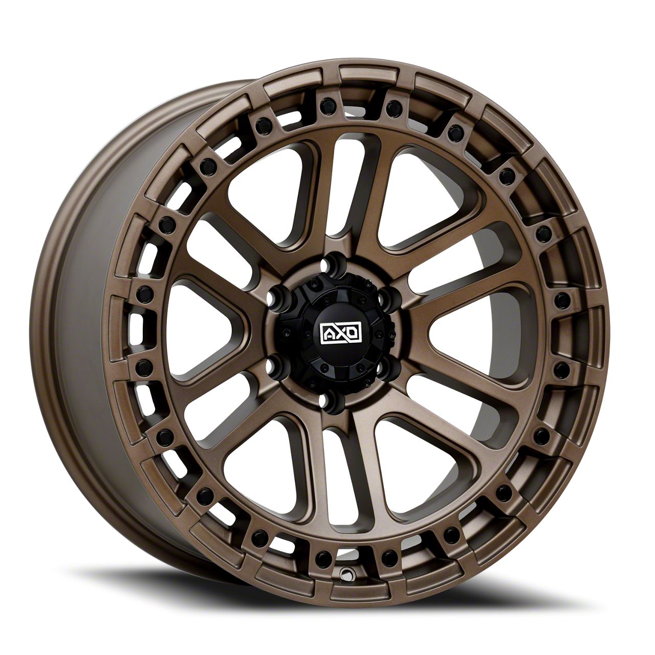 AXD Offroad Titan AS5 Satin Bronze with Black Bolts 6-Lug Wheel; 20x9 ...