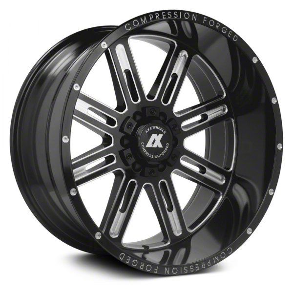 Axe Wheels Jeep Wrangler AX4.0 Gloss Black Milled Wheel; 22x12; -44mm ...