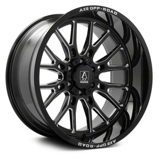 Axe Wheels Tundra Atlas Gloss Black Milled 5-Lug Wheel; 22x9.5; 20mm ...