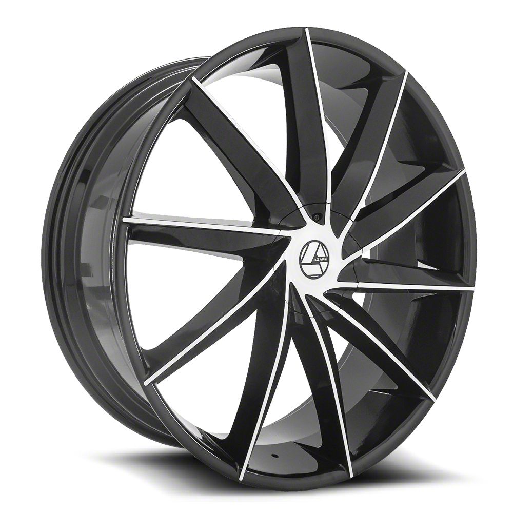 Azara Bronco AZA-506 Gloss Black and Machined 6-Lug Wheel; 24x9; 30mm ...