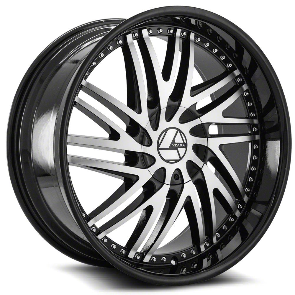 Azara Jeep Grand Cherokee AZA-509 Gloss Black and Machined Wheel; 22x9.5; 15mm Offset AZA ...
