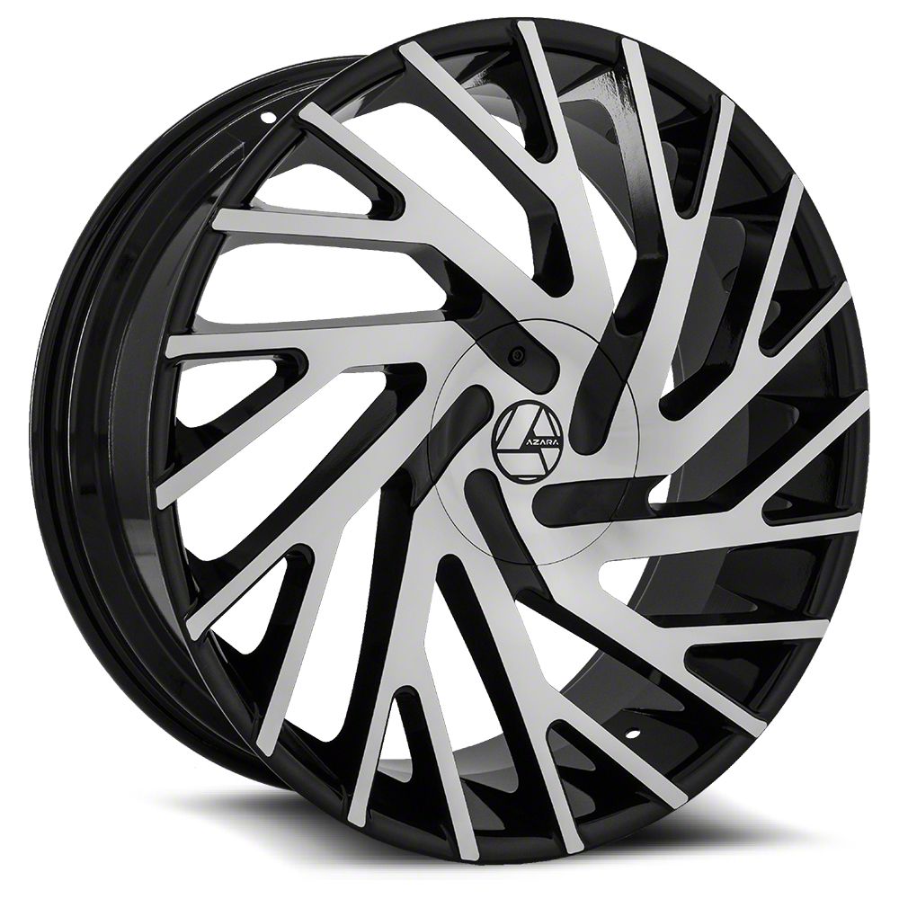Azara Jeep Wrangler AZA-505 Gloss Black and Machined Wheel; 20x8.5 ...
