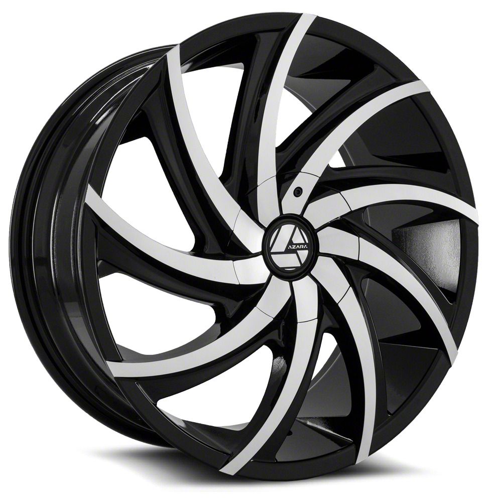 Azara Titan AZA-503 Gloss Black and Machined 6-Lug Wheel; 26x9.5; 25mm ...