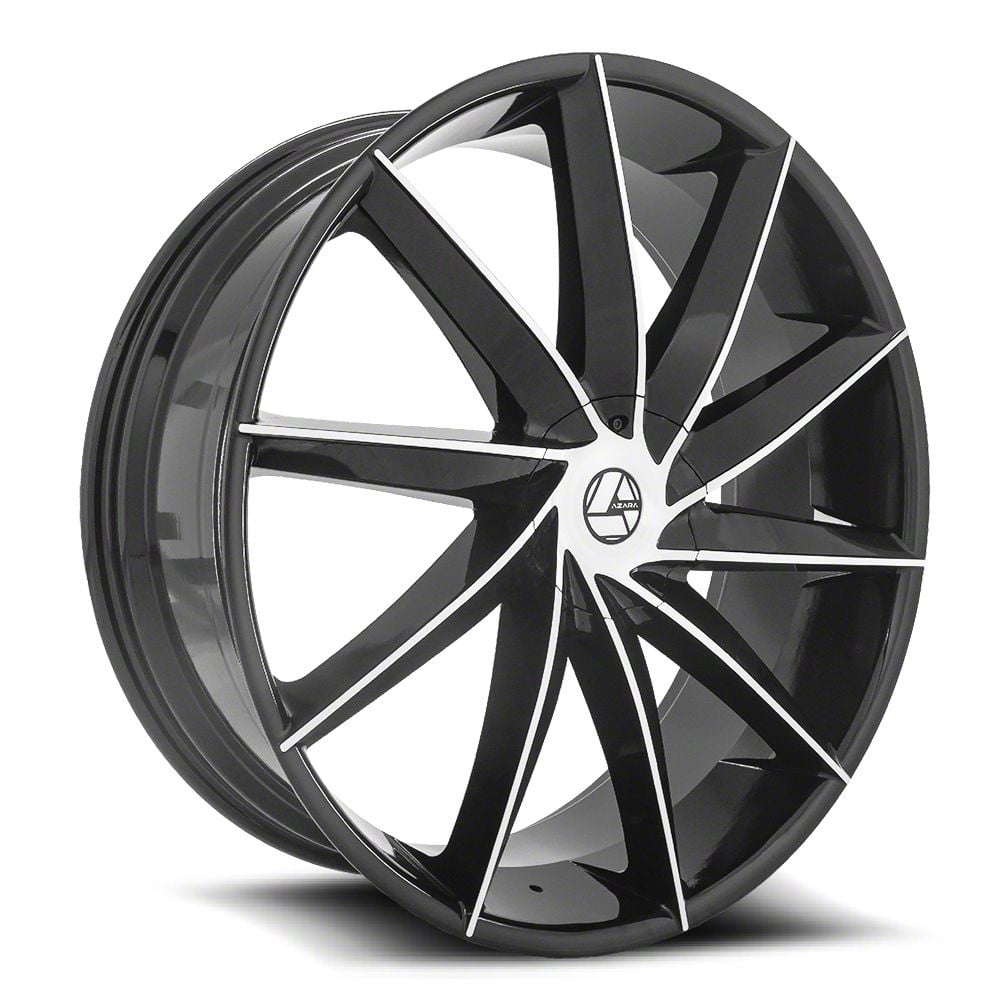 Azara Titan AZA-506 Gloss Black and Machined 6-Lug Wheel; 22x9.5; 25mm ...
