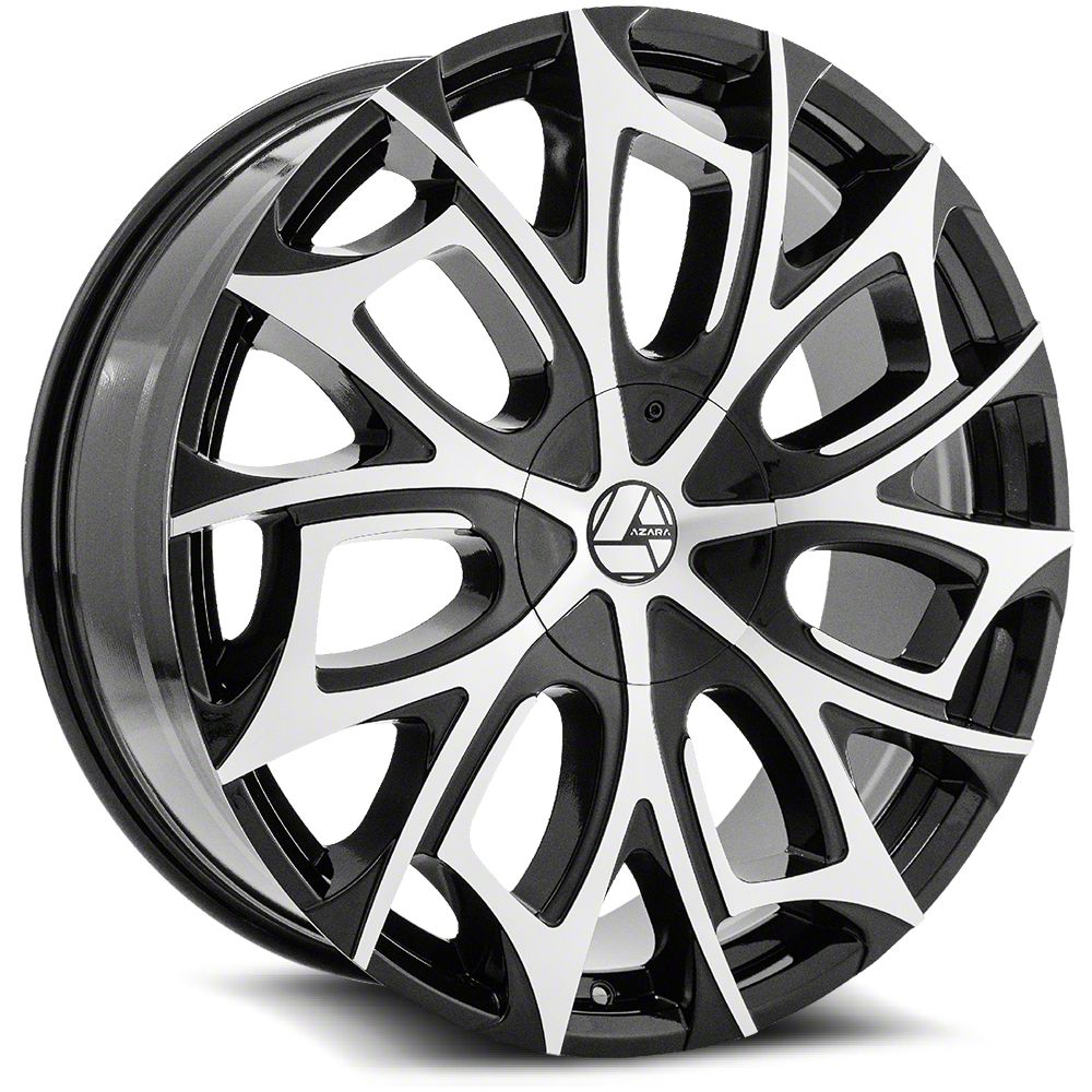 Azara Titan AZA-512 Gloss Black and Machined 6-Lug Wheel; 24x9; 25mm ...