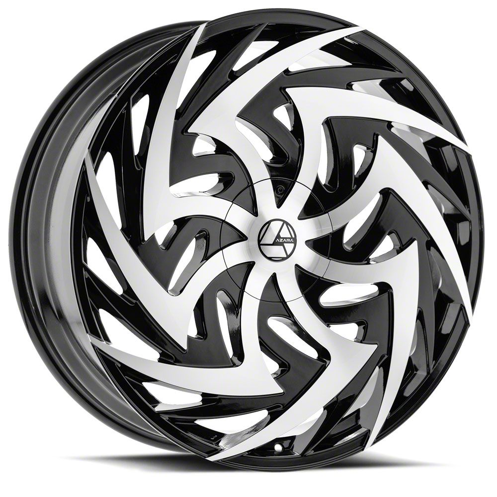 Azara Titan AZA-520 Gloss Black and Machined 6-Lug Wheel; 30x9.5; 25mm ...