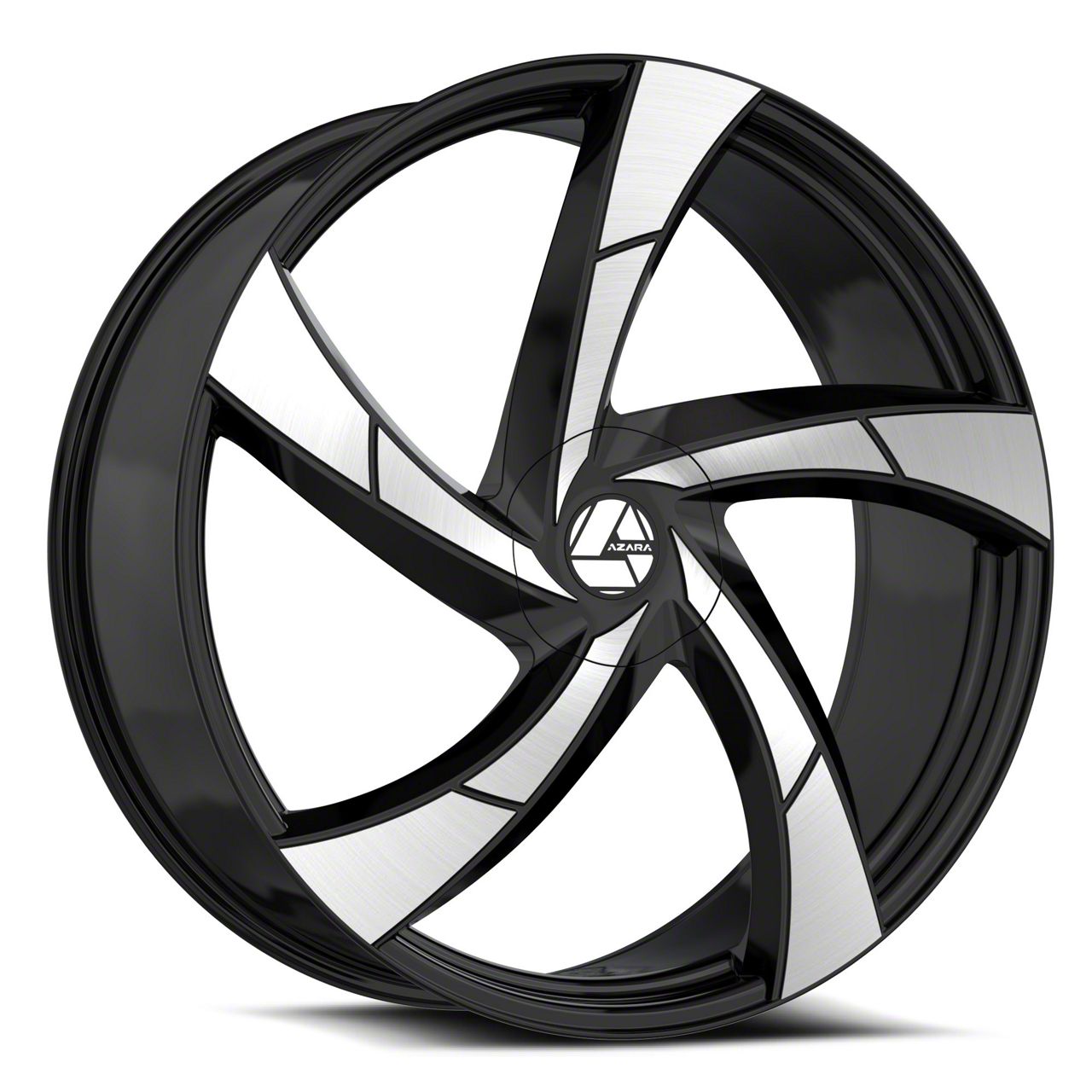 Azara Titan AZA-524 Gloss Black and Machined 6-Lug Wheel; 22x9.5; 22mm ...