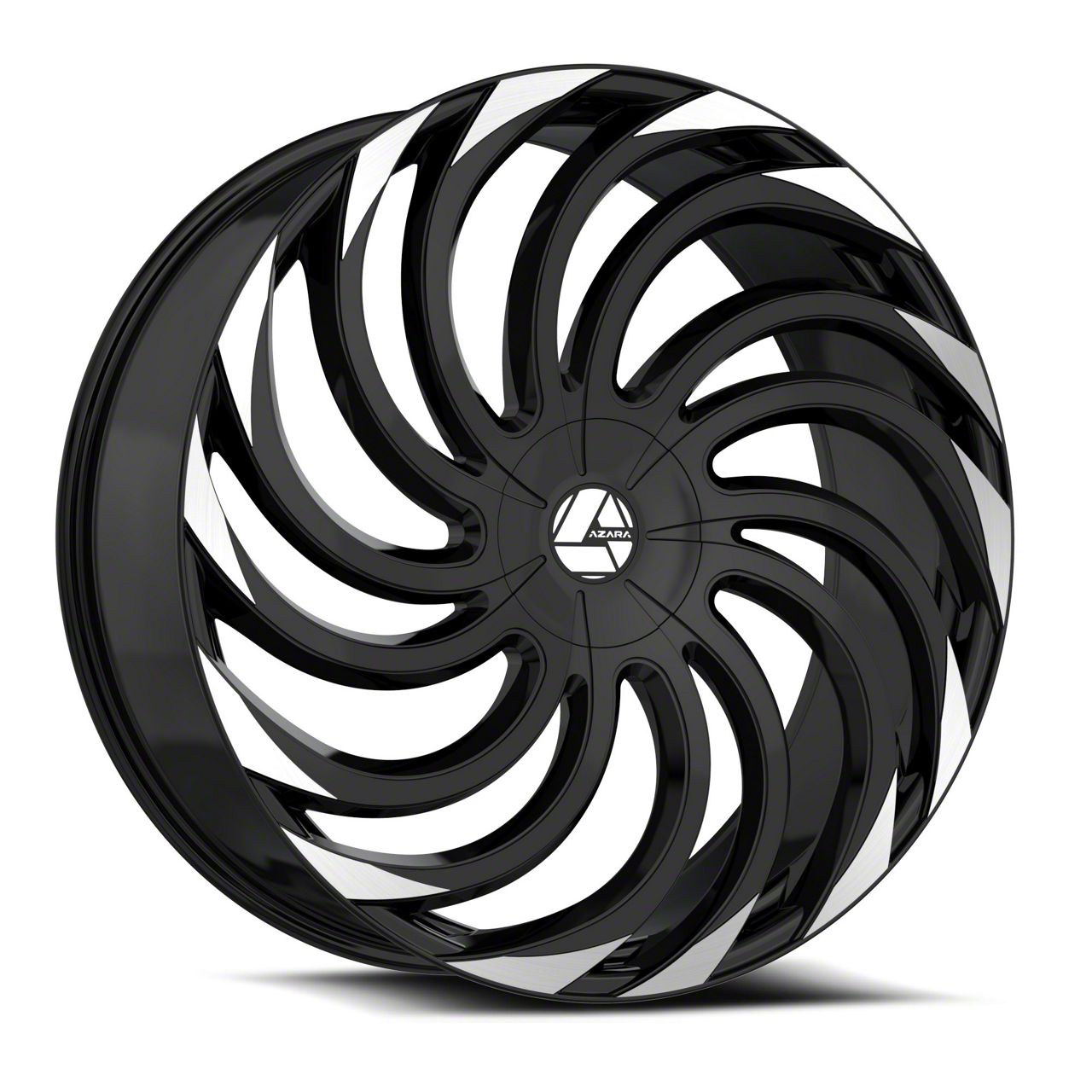Azara Titan AZA-534 Gloss Black and Machined 6-Lug Wheel; 24x9; 22mm ...
