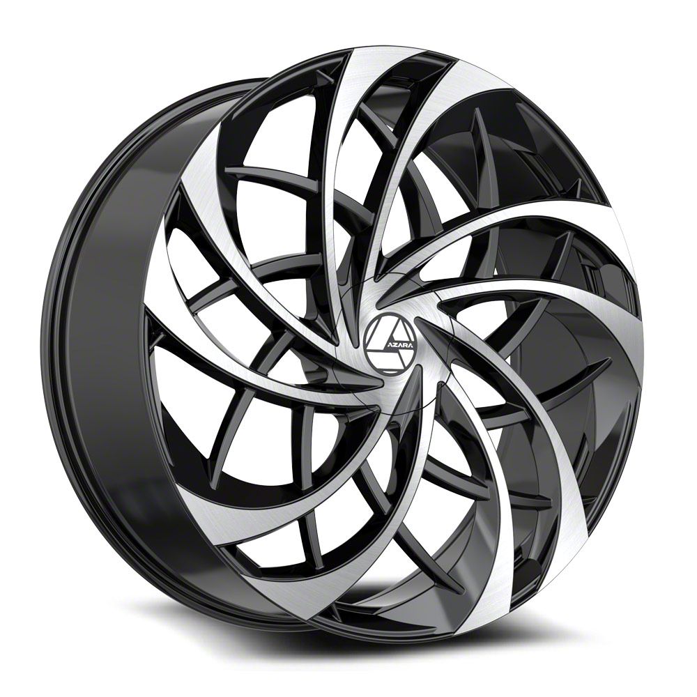 Azara Titan AZA-540 Gloss Black and Machined 6-Lug Wheel; 30x9.5; 22mm ...