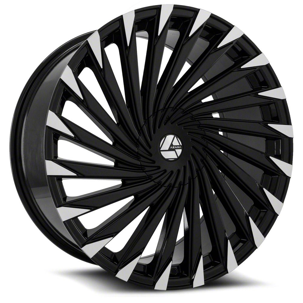 Azara Titan XD AZA-501 Gloss Black and Machined 6-Lug Wheel; 24x9; 30mm ...