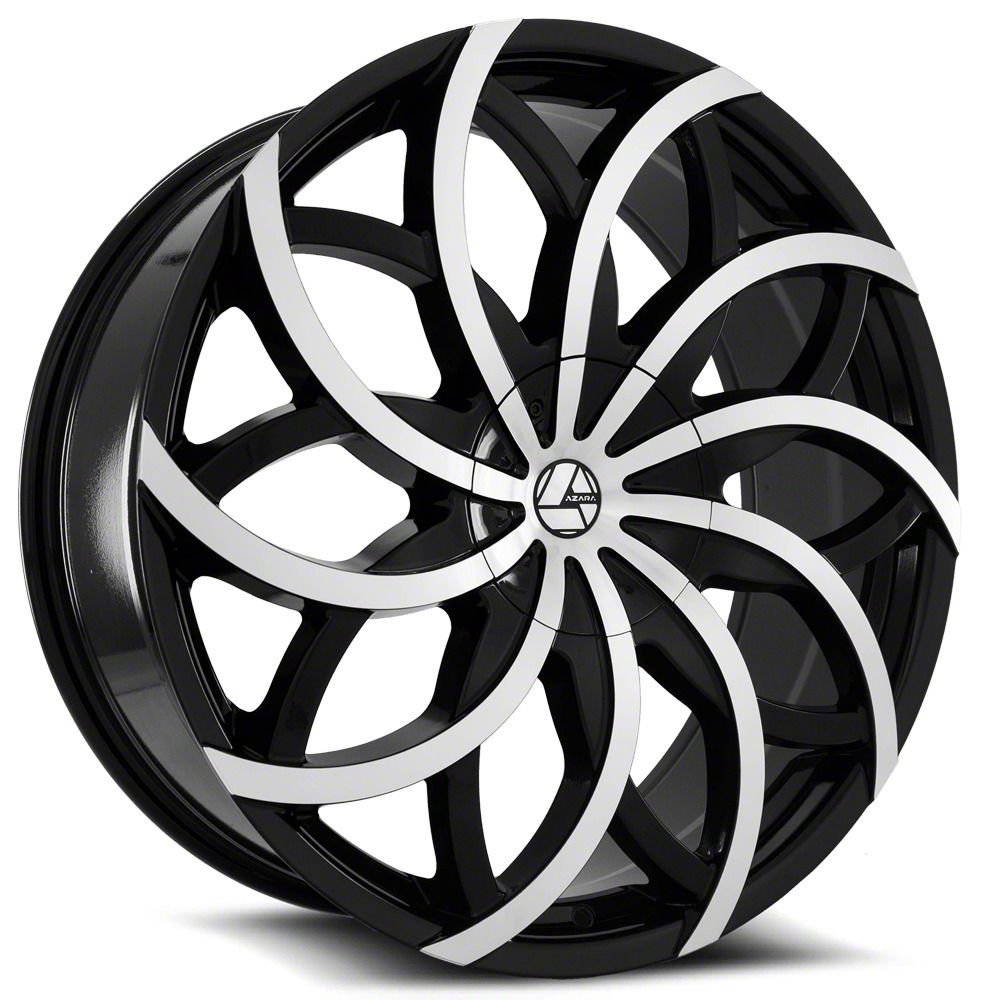 Azara Titan XD AZA-504 Gloss Black and Machined 6-Lug Wheel; 22x9.5 ...