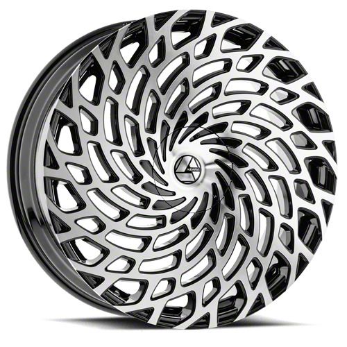 Azara Titan XD AZA-523 Gloss Black and Machined 6-Lug Wheel; 22x9.5 ...