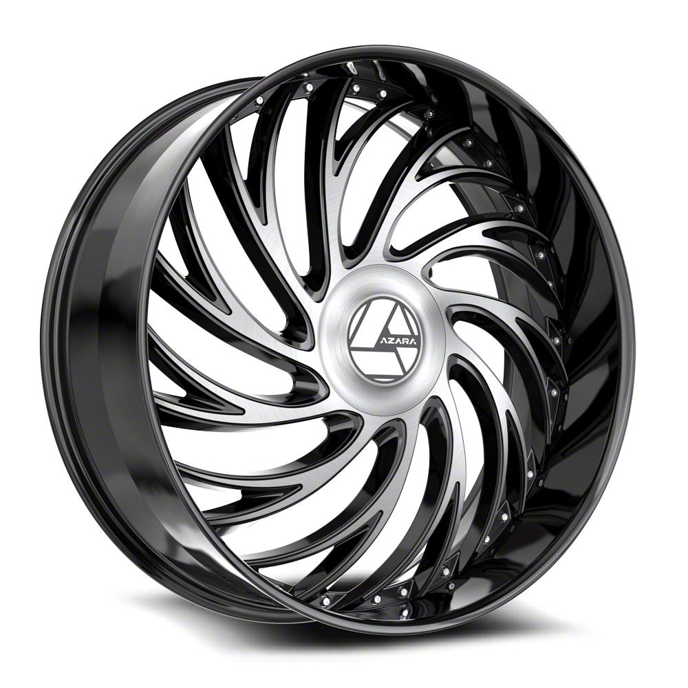 Azara Titan XD AZX-101 Gloss Black and Machined 6-Lug Wheel; 22x9.5 ...