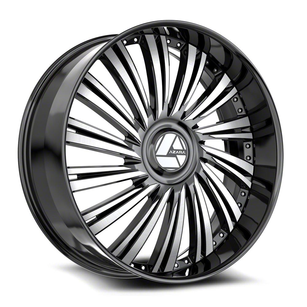 Azara Titan XD AZX-102 Gloss Black and Machined 6-Lug Wheel; 24x9; 22mm ...