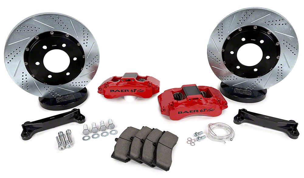 Baer Bronco HD+ Front Big Brake Kit with 14-Inch Rotors; Red Rotors ...