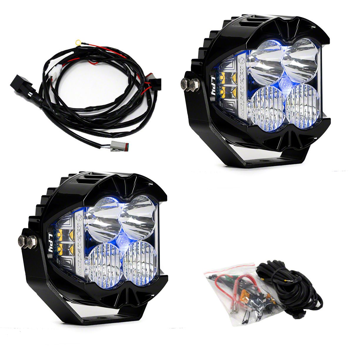 Baja Designs Jeep Wrangler LP4 Pro LED Auxiliary Light Pods with Blue ...