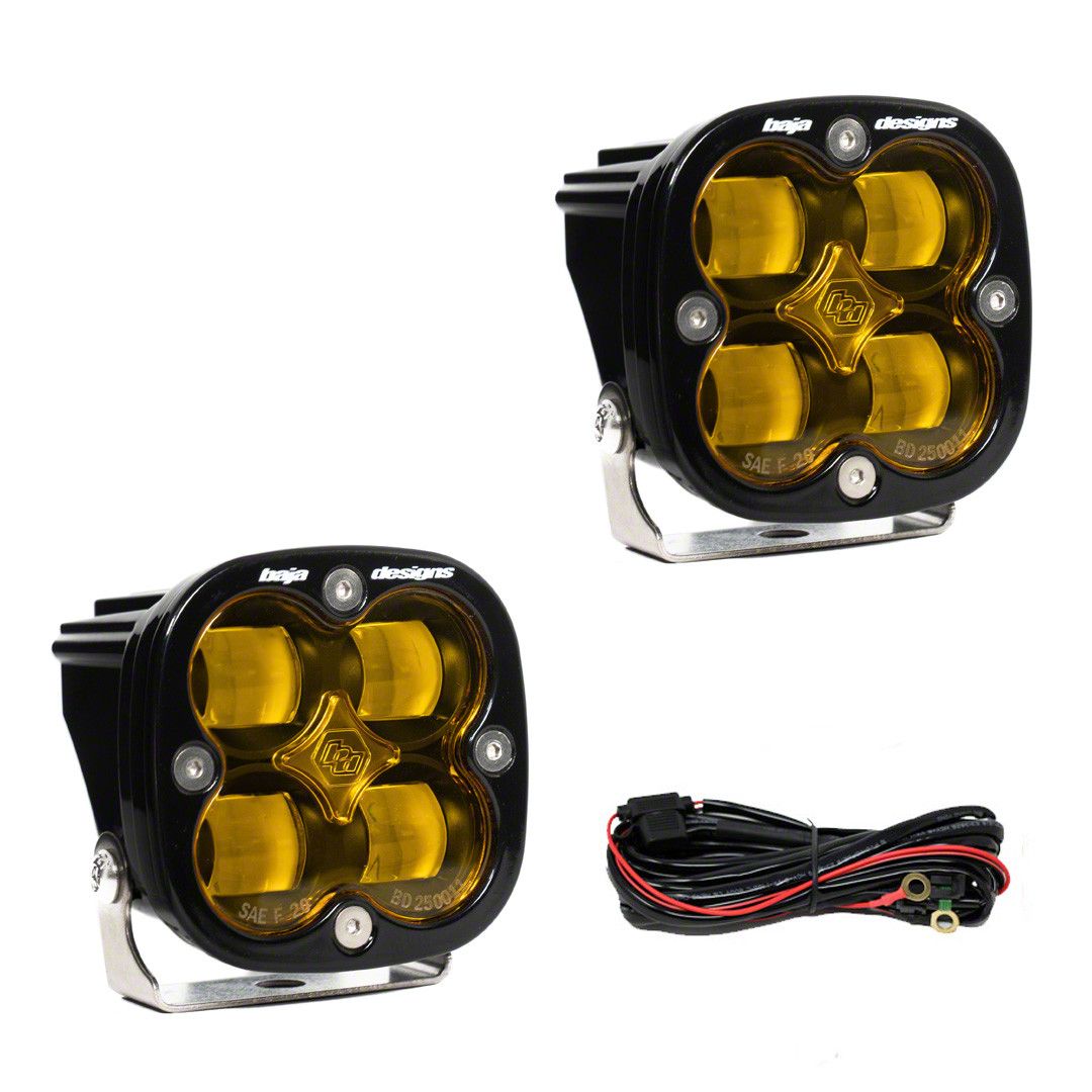 Baja Designs Jeep Wrangler Squadron SAE LED Auxiliary Light Pods; Amber ...
