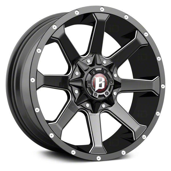 Ballistic Toyota 4-Runner Hawk Flat Black Milled 6-Lug Wheel; 20x9 ...