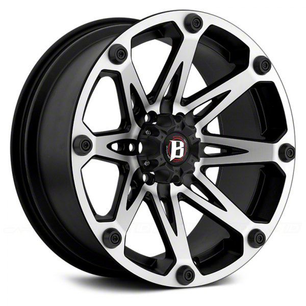 Ballistic Bronco Jester Flat Black Machined 6-Lug Wheel; 18x9; 12mm ...