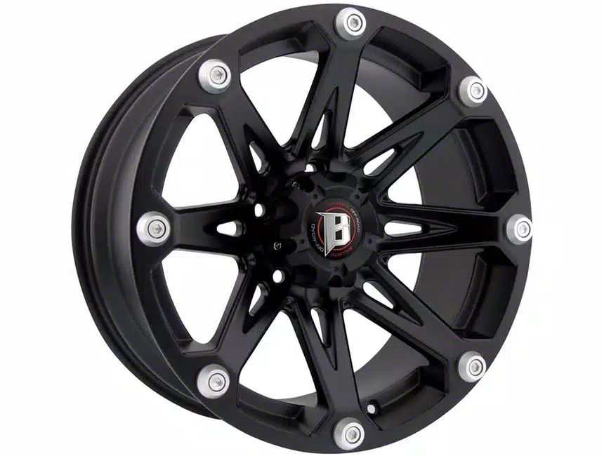 Ballistic Bronco Jester Flat Black 6-Lug Wheel; 20x9; -12mm Offset ...