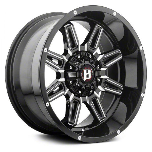 Ballistic Bronco Catapult Gloss Black Milled Windows 6-Lug Wheel; 20x10 ...